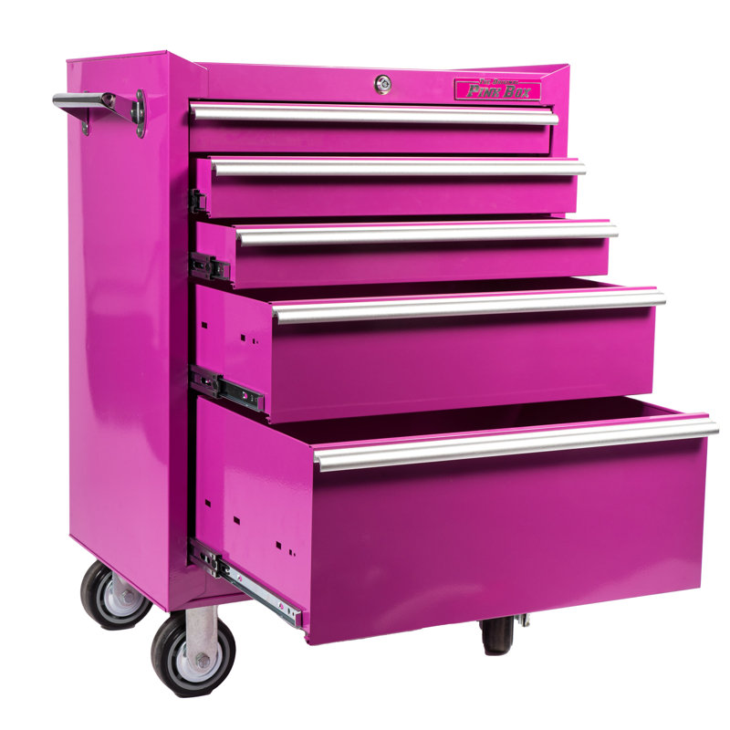 Pink tool box on wheels store